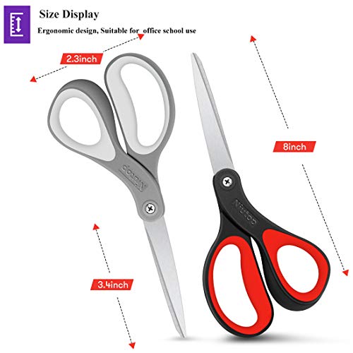 Scissors, Niutop 8" All Purpose Scissors Heavy Duty Ergonomic Comfort Grip Craft Shears Sharp Scissors for Office Home Household Sewing High/Middle School Students Teacher Art Craft DIY Supplies