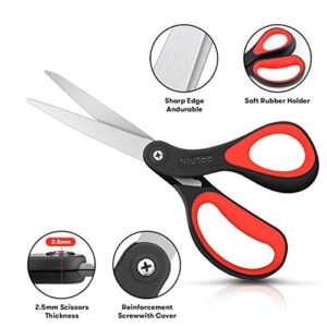 Scissors, Niutop 8" All Purpose Scissors Heavy Duty Ergonomic Comfort Grip Craft Shears Sharp Scissors for Office Home Household Sewing High/Middle School Students Teacher Art Craft DIY Supplies