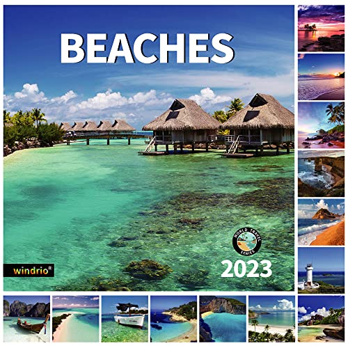 2023 Wall Calendar,14 Monthly Wall Calendar BEACHES Nov. 2022 - Dec. 2023, 12" x 24" Opened,Full Page Months Thick Paper for Gift Calendar Organizing & Planning