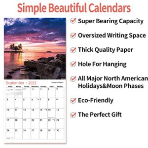 2023 Wall Calendar,14 Monthly Wall Calendar BEACHES Nov. 2022 - Dec. 2023, 12" x 24" Opened,Full Page Months Thick Paper for Gift Calendar Organizing & Planning