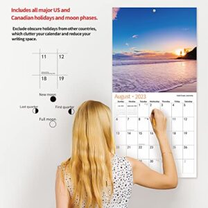 2023 Wall Calendar,14 Monthly Wall Calendar BEACHES Nov. 2022 - Dec. 2023, 12" x 24" Opened,Full Page Months Thick Paper for Gift Calendar Organizing & Planning