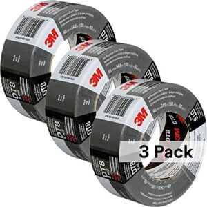 3m duct tape dt8, 3 pack, industrial strength, multi-use, black, 1.88″ x 60 yd, professional grade adhesive