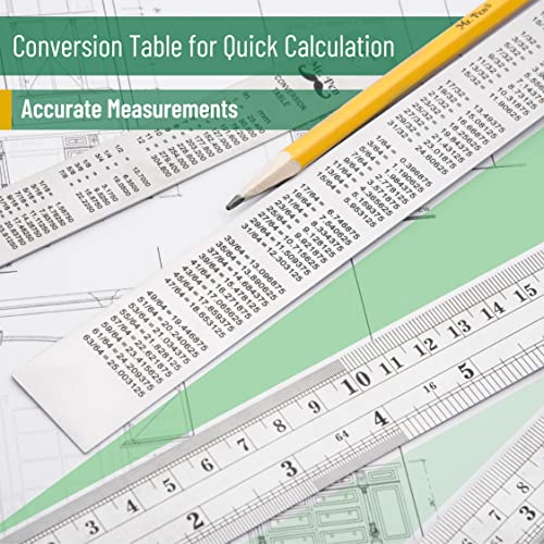 Mr. Pen Steel Rulers, 6, 8, 12, 14 inch Metal Rulers, Pack of 4