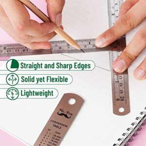 Mr. Pen Steel Rulers, 6, 8, 12, 14 inch Metal Rulers, Pack of 4