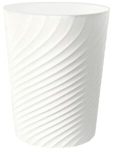 dajitre 1.8 gallon small trash can wastebasket recycling bin slim profile for compact spaces bathroom, office, bedroom, kitchen (1.8 gallon, white)