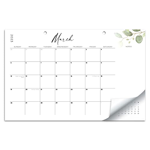 Aesthetic 2023 Modern Greenery Desk Calendar - Runs Until July 2024 - 17"x11" Desktop/Wall Calendar for Easy Organizing