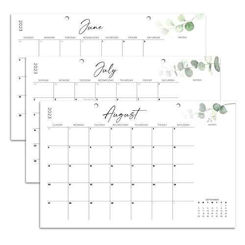 Aesthetic 2023 Modern Greenery Desk Calendar - Runs Until July 2024 - 17"x11" Desktop/Wall Calendar for Easy Organizing