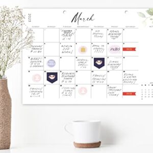 Aesthetic 2023 Modern Greenery Desk Calendar - Runs Until July 2024 - 17"x11" Desktop/Wall Calendar for Easy Organizing