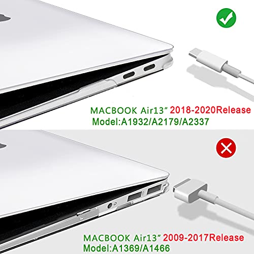 B BELK Compatible with MacBook Air 13 inch Case M1, MacBook Air Case 2021 2020 2019 2018 Model A2337 A2179 A1932 with Touch ID, Clear Plastic Laptop Hard Shell + 2 Keyboard Covers + Screen Protector