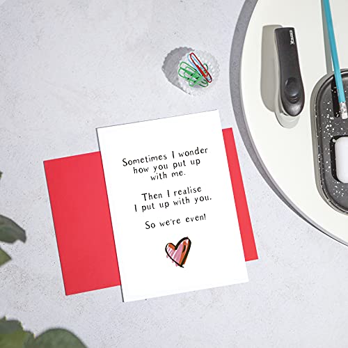 We Put up with Each Other! Funny Anniversary Card - Wedding Anniversary Card - Birthday Cards for Him - Birthday Cards for her - Witty Card for Husband - Banter Card for Wife Anniversary Card - A5