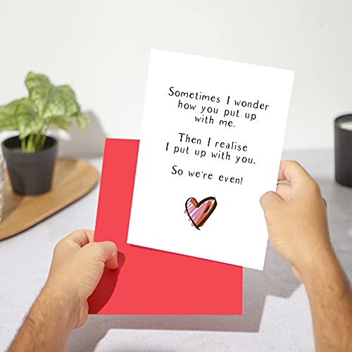 We Put up with Each Other! Funny Anniversary Card - Wedding Anniversary Card - Birthday Cards for Him - Birthday Cards for her - Witty Card for Husband - Banter Card for Wife Anniversary Card - A5