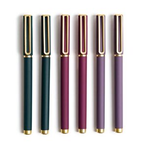 u brands soft touch catalina felt tip pens, 0.7mm emerald, maroon and purple barrels, black ink, 6 count (4520a04-24)