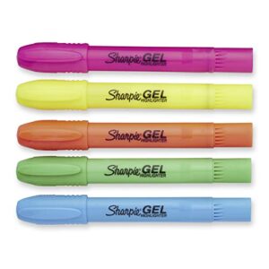 Sharpie Gel Highlighters, Bullet Tip, Assorted Colors, 5 Count