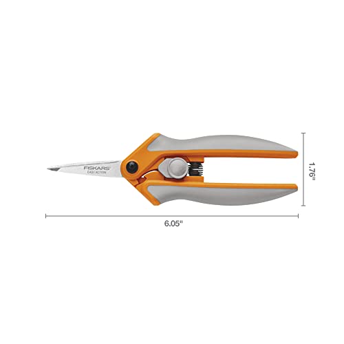 Fiskars 190500 RazorEdge Micro-Tip Easy Action Shears, 5 Inch, Orange and Gray