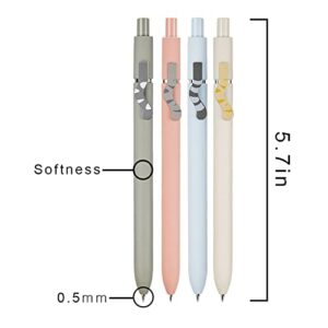 4pcs Cute Cat Ballpoint Kawaii Pens, Colorful 0.5mm Fine Point Retractable Pen, Comfortable Smooth Writing Pens, Quick Dry Black Ink Gel Pens, Cute Pens for Women & School Supplies, Aesthetic pens