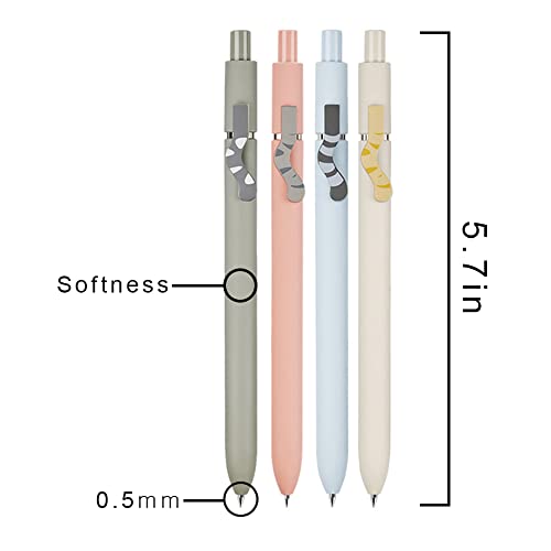 4pcs Cute Cat Ballpoint Kawaii Pens, Colorful 0.5mm Fine Point Retractable Pen, Comfortable Smooth Writing Pens, Quick Dry Black Ink Gel Pens, Cute Pens for Women & School Supplies, Aesthetic pens