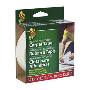 duck brand 286373 indoor/outdoor carpet tape, 1.41-inch x 42 feet, white