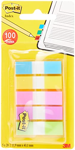 Post-it Flags 6835CB2 Page Flags in Portable Dispenser, 5 Bright Colors, 5 Dispensers, 20 Flags/Color