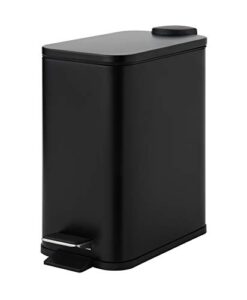 sunnypoint 5 liter / 1.32 gallon trash can with plastic inner buckets; rectangle bathroom, office, kitchen, and bedroom step on and slow close