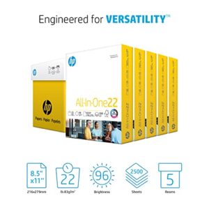 HP Printer Paper | 8.5x 11 Paper | All-In-One 22 lb | 5 Ream Case - 2,500 Sheets | 96 Bright| Made in USA - FSC Certified | 207000C