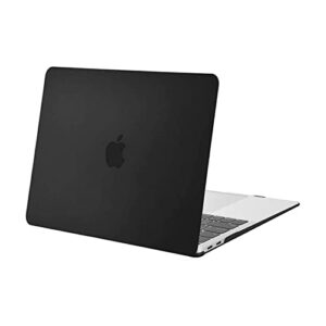 mosiso compatible with macbook air 13 inch case 2022 2021 2020 2019 2018 release a2337 m1 a2179 a1932 retina display with touch id, protective plastic hard shell case cover, black