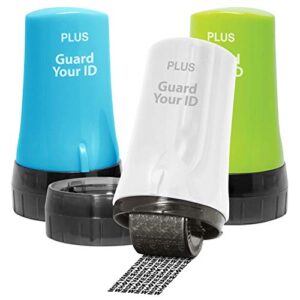 the original guard your id advanced 2.0 roller for identity theft protection confidential security stamp (regular 3-pack, mixed color: turquoise, green, white)