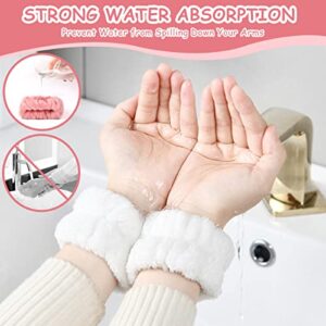 8Pcs Face Wash Wristbands Wrist Towels Bands for Washing Face Microfiber Wrist Spa Wristbands Absorbent Face Whishing Wristbands for Women Girls Prevent Water Spilling Down from Your Arms