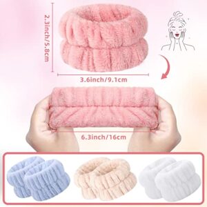 8Pcs Face Wash Wristbands Wrist Towels Bands for Washing Face Microfiber Wrist Spa Wristbands Absorbent Face Whishing Wristbands for Women Girls Prevent Water Spilling Down from Your Arms