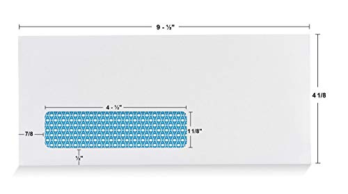 500 #10 Single Left Window SELF Seal Security Envelopes - Super Strong Quick-Seal Self Sealing Closure, Security Tinted, Size 4-1/8 x 9-1/2 Inches, 24 LB - 500 Count (35210)