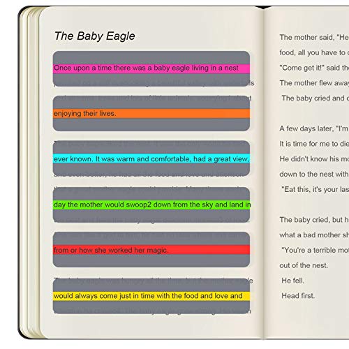 Guided Reading Strips Highlight Strips Colored Overlay Highlight Bookmarks Help with Dyslexia for Crystal Children and Teacher Supply Assistant (6 Pieces)