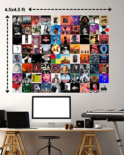 Unique America 150 Pcs | Posters Wall Collage Kit, Album Cover Posters, Posters for Room, Music Posters, Band Posters, Rapper Posters, Wall Posters, Rap Posters, Posters for Bedroom 6x6 Inch Total 80