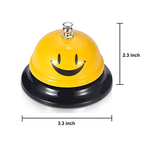 EMDMAK Call Bell, Service Bell for The Porter Kitchen Restaurant Bar Classic Concierge Hotel (3.35 Inch Diameter) (Yellow)