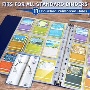 Fabmaker 36 Pack Trading Card Sleeve Pages, Holds 648 Cards, 9 Pocket Trading Card Storage, 11 Holes Card Sleeves Binder Sheets Fit 3 Ring Binder for MTG, Sport Card, Game Card, Business Cards, Coupon