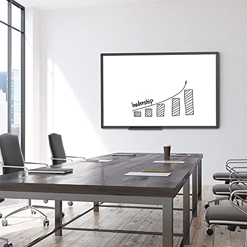 VIZ-PRO Magnetic Dry Erase White Board, 36 X 24 Inches, Black Aluminium Frame