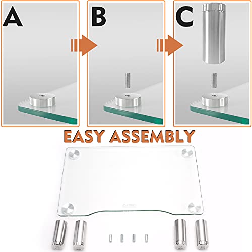 2 Pack Computer Monitor Riser with Height Adjustable Multi Media Desktop Stand for Flat Screen LCD LED TV, Laptop/Notebook/Xbox One