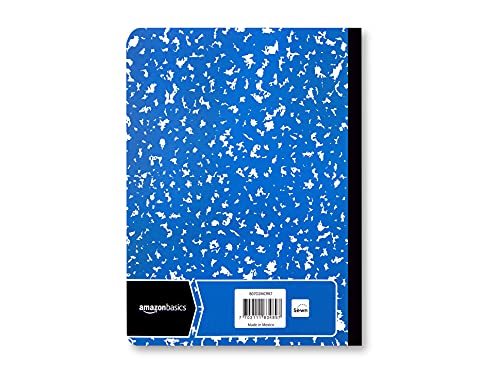 Amazon Basics College Ruled Composition Notebook, 100 Sheet, Assorted Marble Colors, 4-Pack