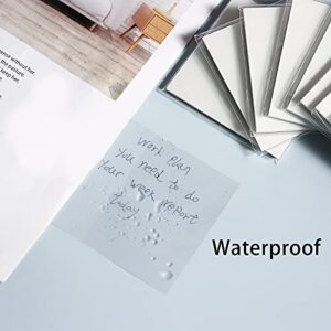 Transparent Sticky Note Pads - 500 Pcs Waterproof Self-Adhesive Pad，Translucent Sticky Notes Suitable for Reading、Studying、 Home、Office、School，Sticks Securely，Removes Cleanly (3x3in)