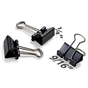 Officemate Mini Binder Clips, Black, 144 Pack (12 Boxes of 1 Dozen Each) (99010)