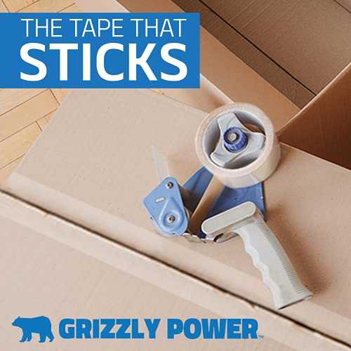 Grizzly Power Clear Packing Tape Refill Rolls for Shipping, Moving, Packaging - True 2 Inch x 65 Yards, 2.8mil Thick, 12 Rolls