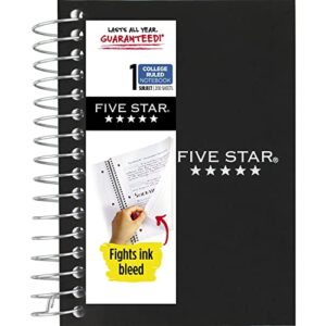 five star fat lil’ spiral notebook, college ruled paper, 5-1/2″ x 3-1/2″, 200 sheets, color will vary (45388)