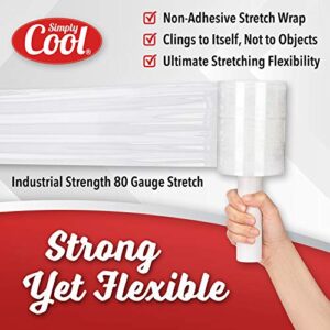 2 Pack Industrial Strength Mini Hand Stretch Wrap 5" 1000 Ft Roll 80 Gauge Thick Clear Cling Plastic Moving Supplies Durable Self-Adhering Packing Pallet Furniture Heavy Duty Shrink Film