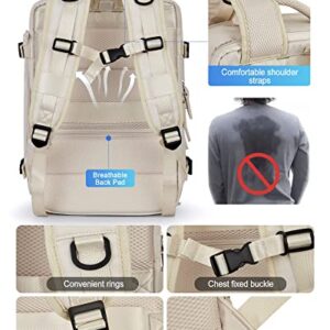 VGCUB Carry on Backpack,Large Travel Backpack for Women Men Airline Approved Gym Backpack Waterproof Business Laptop Daypack,Beige