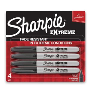 sharpie extreme permanent markers, fine point, black, 4 count