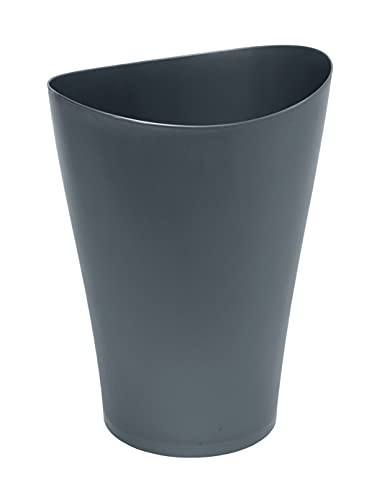 Rubbermaid Spa Works Vanity Wastebasket, Home/Bathroom/Office Use, Small 2.25 Gallon, Plastic, Gunmetal Blue