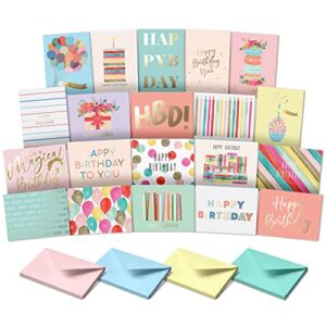 sweetzer & orange birthday happy birthday cards with envelopes and birthday card assortment box. variety set of 20 assorted birthday cards with envelopes, bulk greeting cards assortment