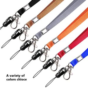 6 Pack Neck Lanyard with ID Badge Holder, Office Strap Lanyards, Stainless Metal Swivel Hook for Name Tag, Badge Holders, Keychains, Card, Black