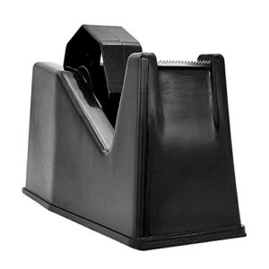 tape dispenser, heat press tape dispenser, desk heat tape dispenser 6.3 x 2.5 x 3.4 inch, holder fits 1″ and 3″ core (black)