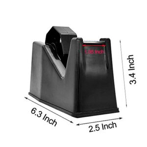 Tape Dispenser, Heat Press Tape Dispenser, Desk Heat Tape Dispenser 6.3 x 2.5 x 3.4 Inch, Holder Fits 1" and 3" Core (Black)