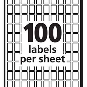 Avery Removable Rectangular Labels, 0.31 x 0.5 Inches, White, Pack of 1100 (5412)