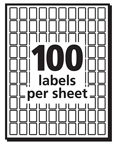 Avery Removable Rectangular Labels, 0.31 x 0.5 Inches, White, Pack of 1100 (5412)